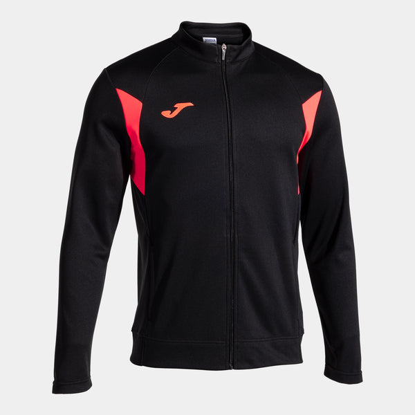 Joma Winner III Tracksuit Top - Black/Coral - footballkitsdirect.com